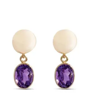 Benbridge 14k Yellow Gold Amethyst Drop Earrings - Purple