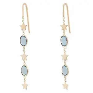 Benbridge Oval Topaz Dangle Earrings In 14k Yellow Gold - Blue