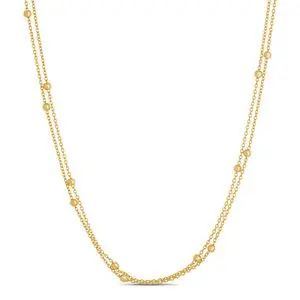 Benbridge 14k Yellow Gold Double Strand Bead Station Necklace - Yg
