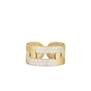 Roberto Coin Navarra Diamond Link Ring In 18k Yellow Gold - Yg