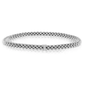 TOSCANO 14k White Gold Stretchy Bangle Bracelet - Wg