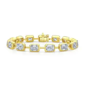 Rahaminov 18k Yellow Gold Emerald Cut Diamond Bracelet - Yg