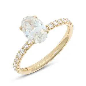 BELLA PONTE 18k Yellow Gold Oval Diamond Engagement Ring - G-h
