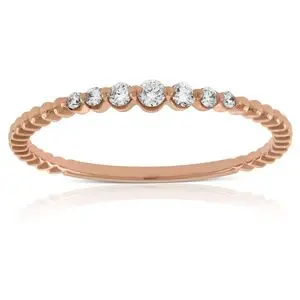 Benbridge Rose Gold 14k Stackable Diamond Band - Rg