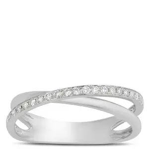 Benbridge 14k White Gold Crossover Diamond Ring - Wg