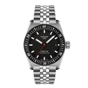 TISSOT Pr516 38mm Black Dial Watch - Stainless Steel