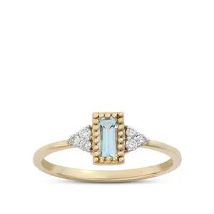 Benbridge Emerald Cut Aquamarine Ring - Blue