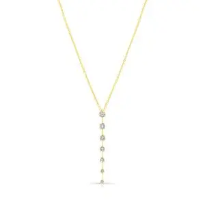 Rahaminov Diamond Drop Bar Pendant Necklace - Yg