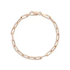 TOSCANO 14k Rose Gold Oval Paperclip Chain Bracelet - Rg