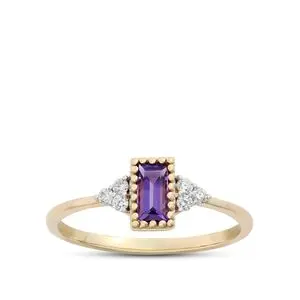 Benbridge Emerald Cut Amethyst Ring - Purple