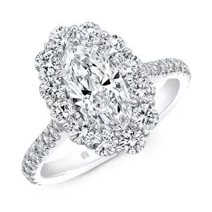 Rahaminov 18k White Gold Oval Diamond Engagement Ring - Wg