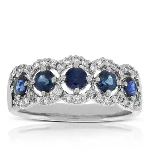 Benbridge Sapphire And Diamond Five Stone Ring - Blue