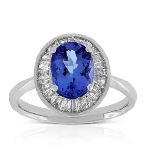 Benbridge Tanzanite And Diamond Halo Ring - Blue