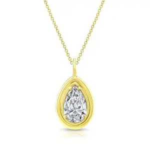 Rahaminov 18k Yellow Gold Pear Cut Diamond Pendant - Yg