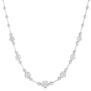 Benbridge Diamond Cluster Necklace In 14k White Gold - Wg