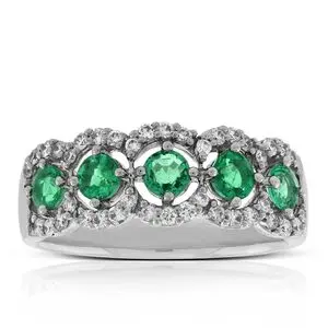 Benbridge Emerald And Diamond Five-stone Ring - Green
