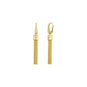 Roberto Coin 18k Yellow Gold Princess Tassel Diamond Accent Dangle Earrings - Yg
