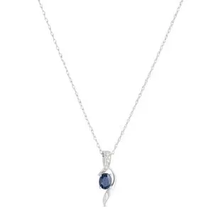 Benbridge Oval Sapphire And Diamond Pendant Necklace - Blue