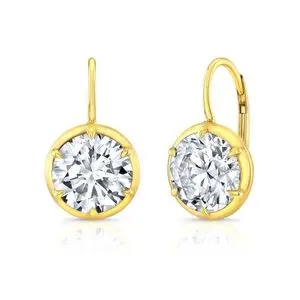 Rahaminov Bezel Set Diamond Drop Earrings - Yg