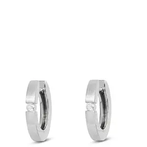 Benbridge 14k Diamond Huggie Hoop Earrings - Wg