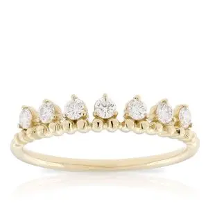 Benbridge Beaded Diamond Band In 14k Gold - Yg