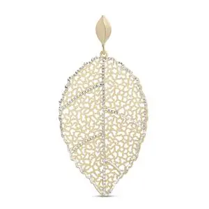 TOSCANO 14k Two Tone Gold Leaf Pendant - Tt
