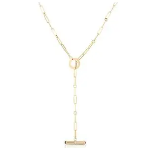 Roberto Coin 18k Yellow Gold Diamond & Pink Tourmaline Paperclip Necklace - Yg
