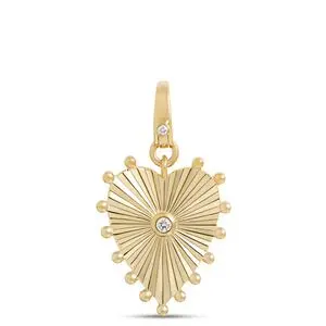 Benbridge 14k Yellow Gold Heart Charm With Diamond - Yg