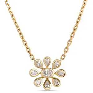 Benbridge Flower Shaped Diamond Necklace - Yg