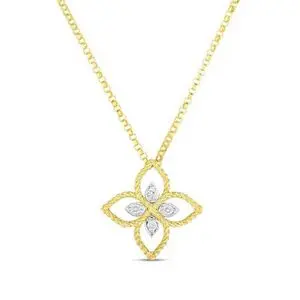 Roberto Coin 18k Gold Diamond Flower Pendant Necklace - Tt