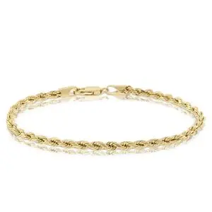 TOSCANO 14k Diamond Cut Rope Chain Bracelet - Yg