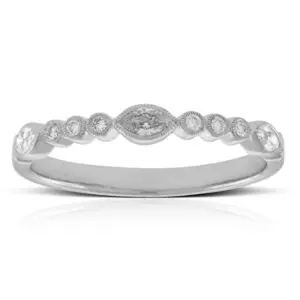 Benbridge Marquise And Round Cut Diamond Band - Wg