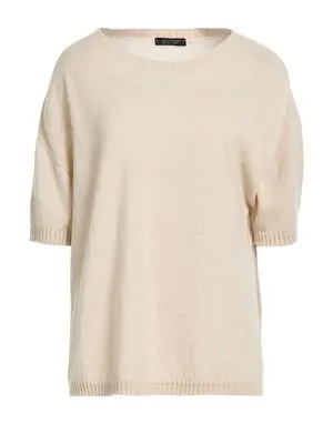 ARAGONA Cashmere Short Sleeve Sweater - Beige