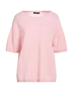 ARAGONA Cashmere Short Sleeve Sweater - Pink
