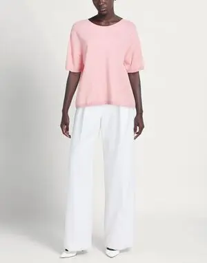 ARAGONA Cashmere Short Sleeve Sweater - Pink