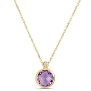 Benbridge Round Amethyst Pendant Necklace - Purple