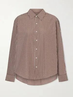 Comme Si La Shirt Classica Striped Cotton-poplin Shirt