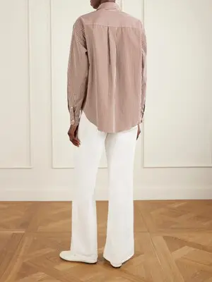 Comme Si La Shirt Classica Striped Cotton-poplin Shirt
