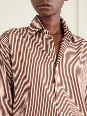 Comme Si La Shirt Classica Striped Cotton-poplin Shirt
