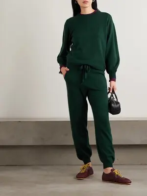 ERES Colorama Maille Star Wool And Cashmere-blend Tapered Track Pants - Green