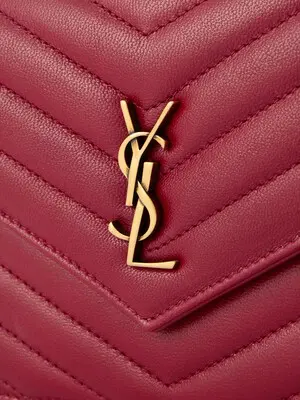 Saint Laurent Cassandre Mini Matelassé Shoulder Bag - Red