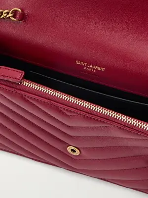 Saint Laurent Cassandre Mini Matelassé Shoulder Bag - Red