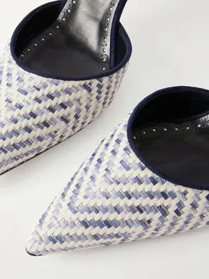 Manolo Blahnik Carolyne 70 Raffia Slingback Pumps