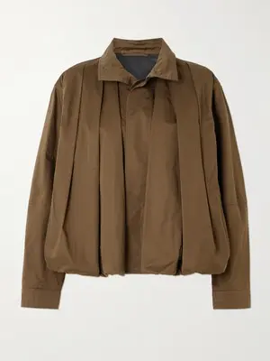 LEMAIRE Pleated Cotton-twill Jacket - Brown
