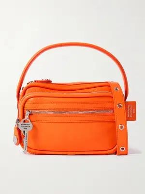 Acne Studios Embellished Textured-leather Shoulder Bag - Orange