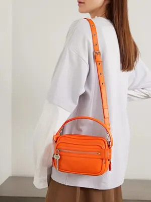 Acne Studios Embellished Textured-leather Shoulder Bag - Orange