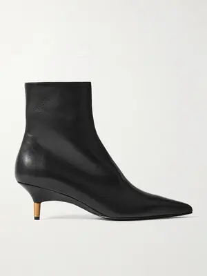 Khaite Bella Leather Ankle Boots - Black