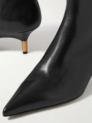 Khaite Bella Leather Ankle Boots - Black