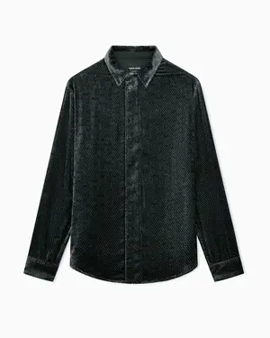 Giorgio Armani Devorè Velvet Shirt - Black
