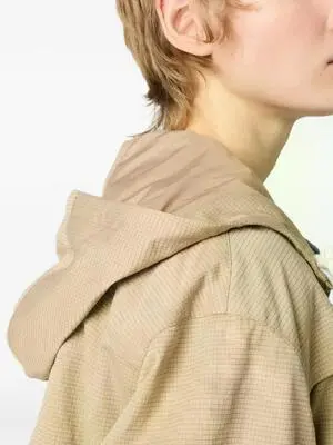 Miu Miu Oversized Half-zip Jacket With Drawstring Hood - Neutrals